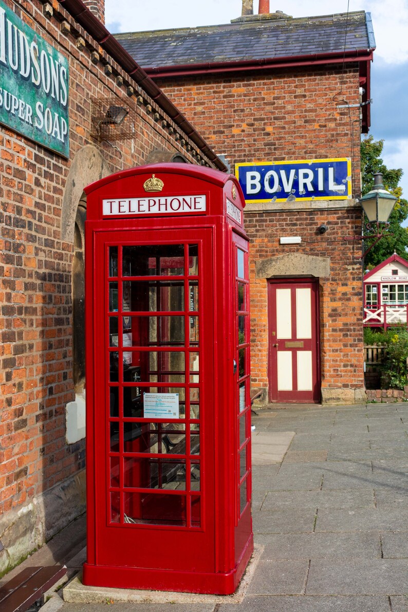 Red Telephone Box Print, Phone Box Photo, Telephone in Vintage British ...