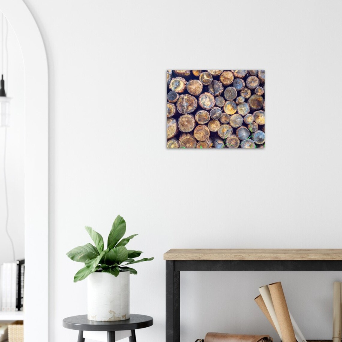 Cut Log Poster Print, Rustic Print of Stacked Logs, Log Wood Pile ...