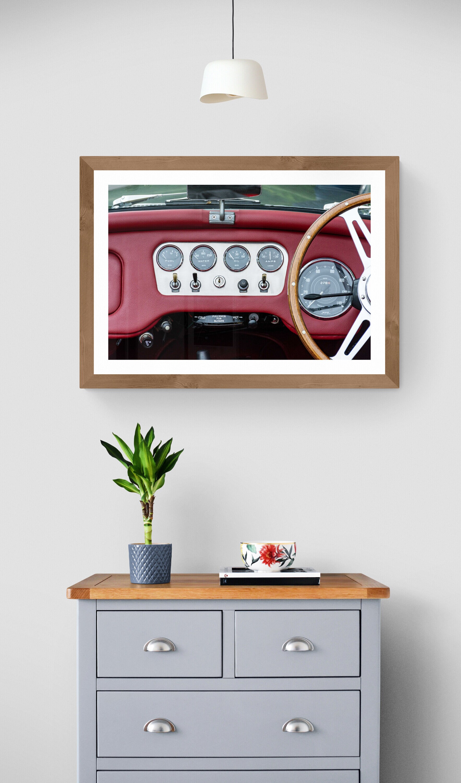 Classic British MG Sports Car, Car Console Close-up, Classic Car ...