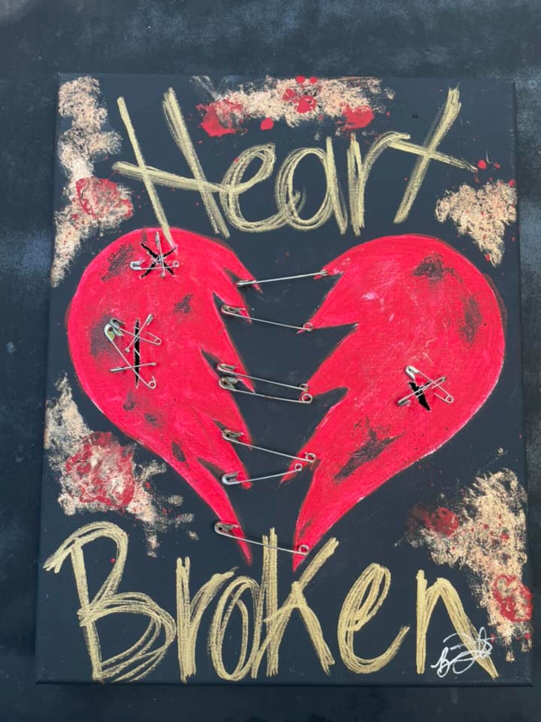 Heart Broken Canvas Painting - Etsy