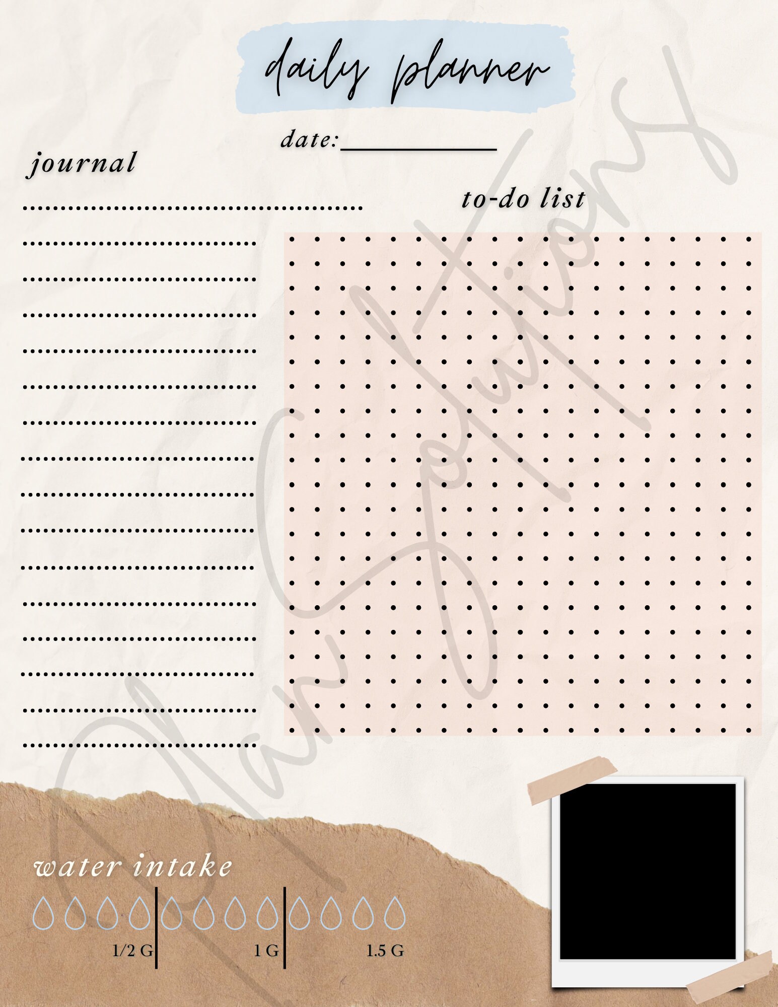 Customizable Daily Planner Template - Etsy