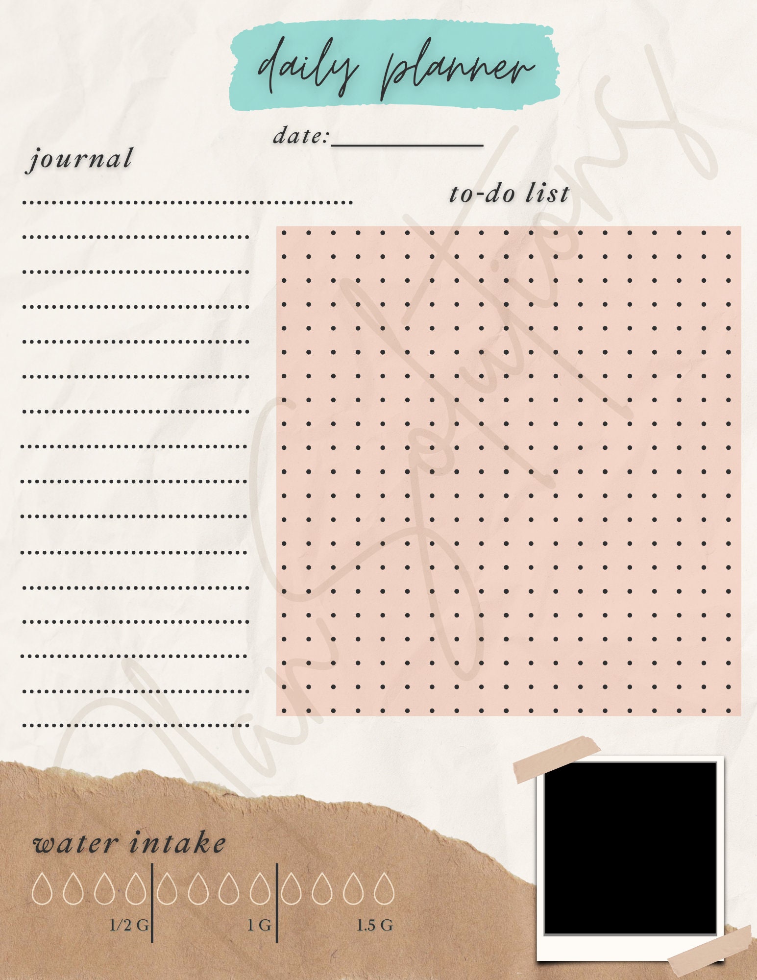 Customizable Daily Planner Template - Etsy