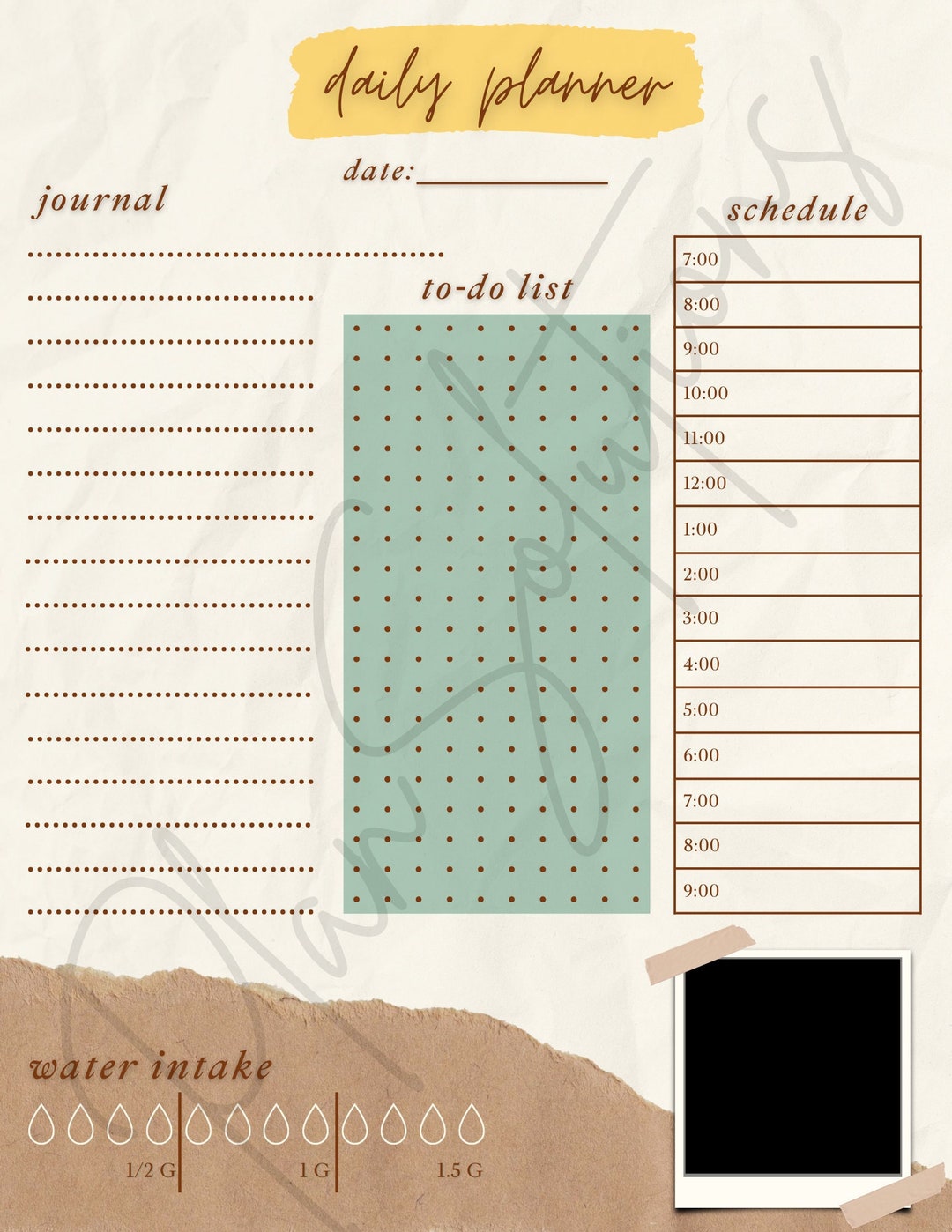Customizable Daily Planner Template - Etsy