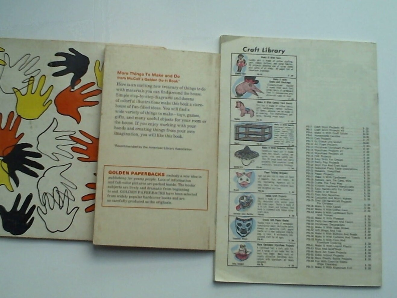 VINTAGE CRAFTS/PROJECTS Books for Kids (lot of 3)/golden Book/kap Kraft ...