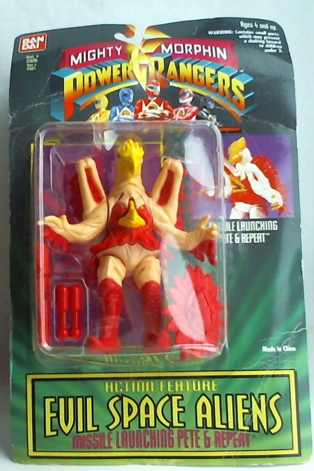 VINTAGE MIGHTY MORPHIN Power Rangers/evil Space Aliens/missile ...