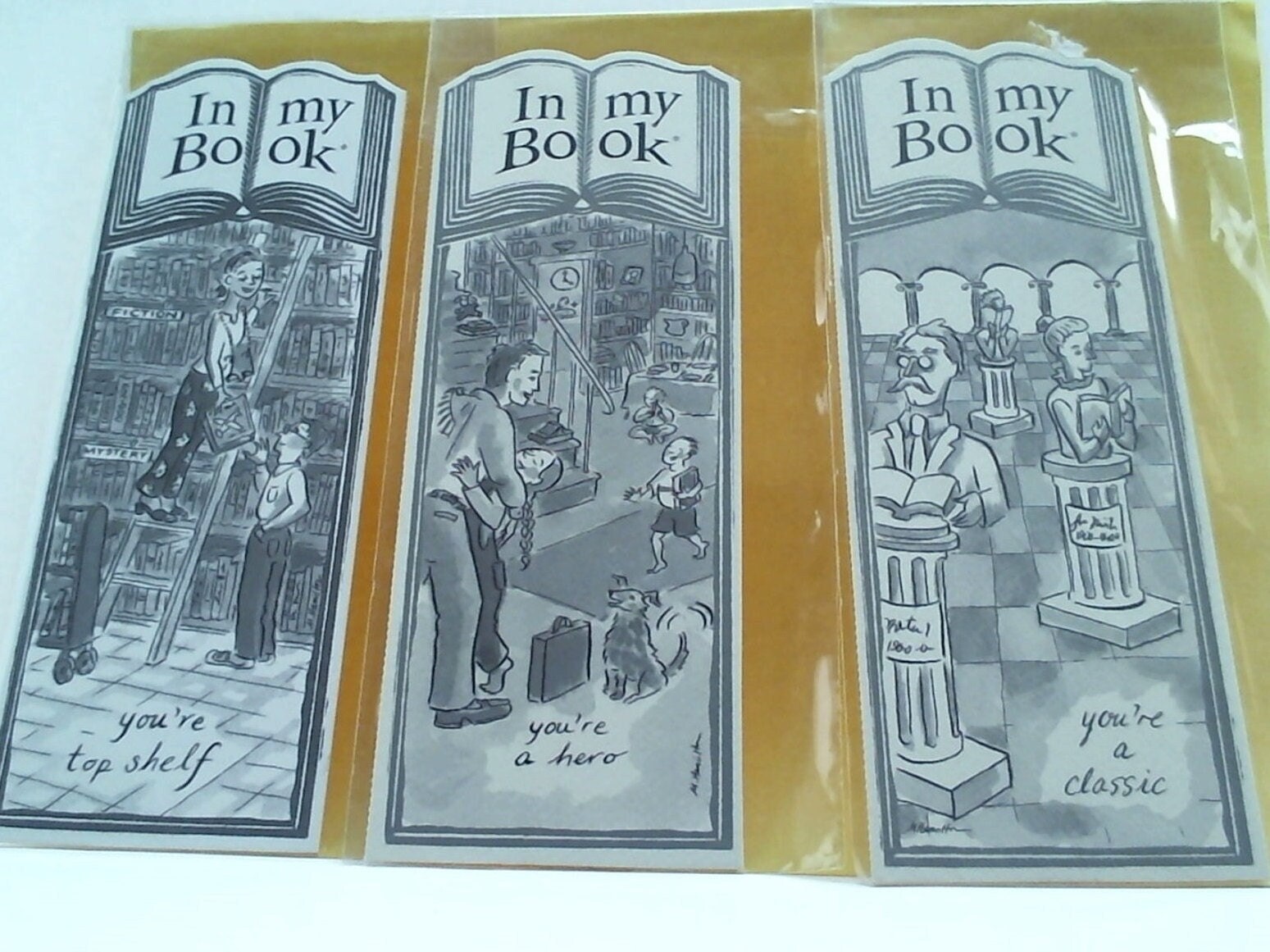 Vintage Literary IN MY BOOK Greeting Cards/bookmark/lot of 3/assortment ...