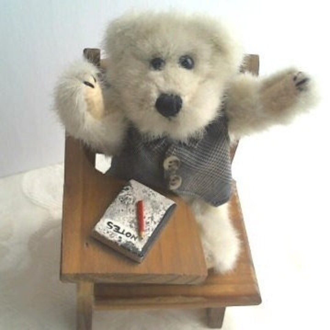 VINTAGE Boyds Bear Collection/whitaker Small Jointed Bear and Wooden ...