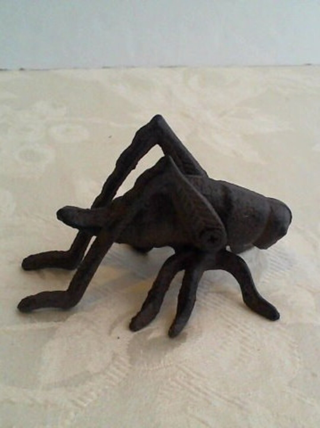 VINTAGE Dark Brown Cast-iron Grasshopper W/moveable Legs/patio Planter ...
