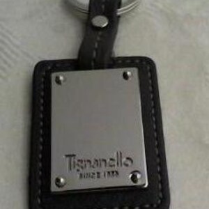 Vintage Tignanello Brown Leather With Silver Hardware Keychain Keyring ...