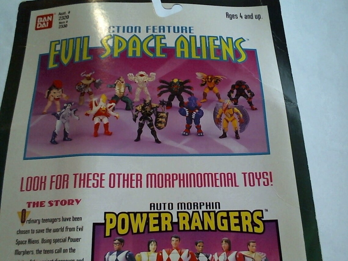 VINTAGE MIGHTY MORPHIN Power Rangers/evil Space Aliens/sword Slashing ...