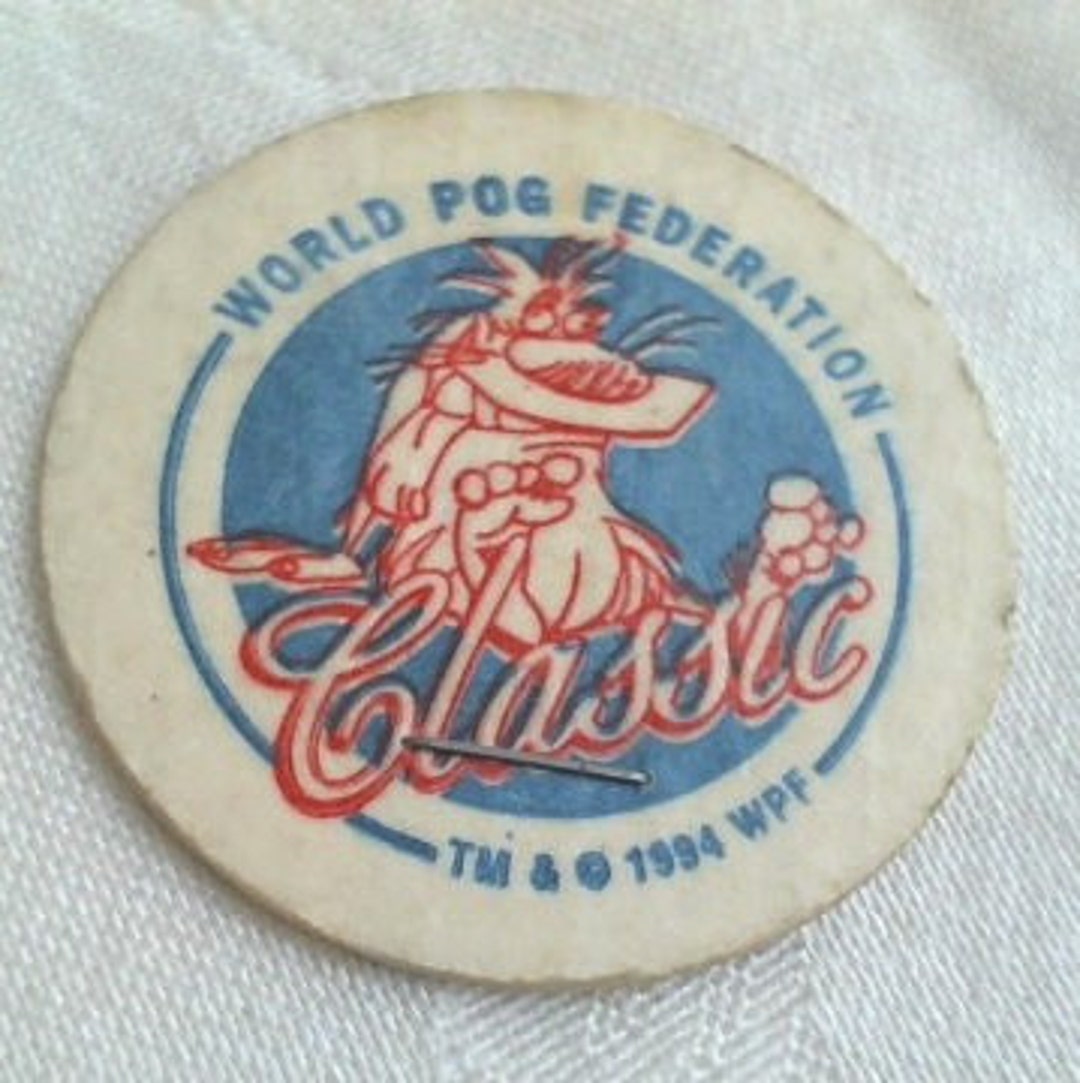 Vintage POG World Pog Federation (WPF) CLASSIC Pog With Staple 2 Color ...
