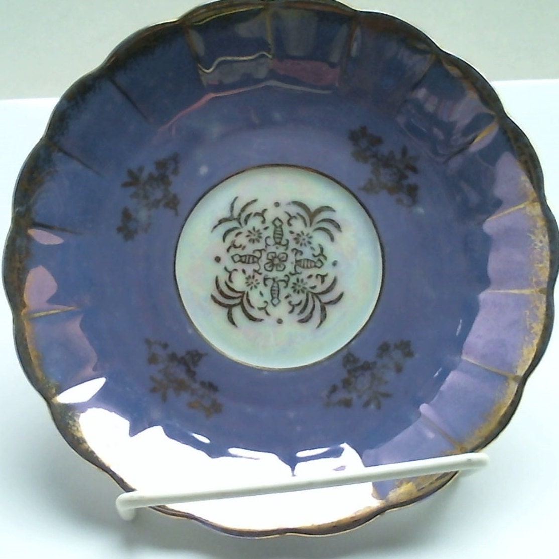 VINTAGE FAN CREST Fine China Saucer 1976/japan/hand Painted/glossy ...