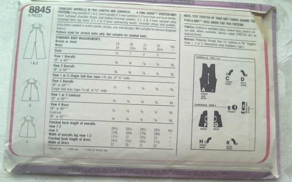 VINTAGE Cute Toddlers' Sewing Patterns lot of 2/simplicity 6418 Size 1 ...
