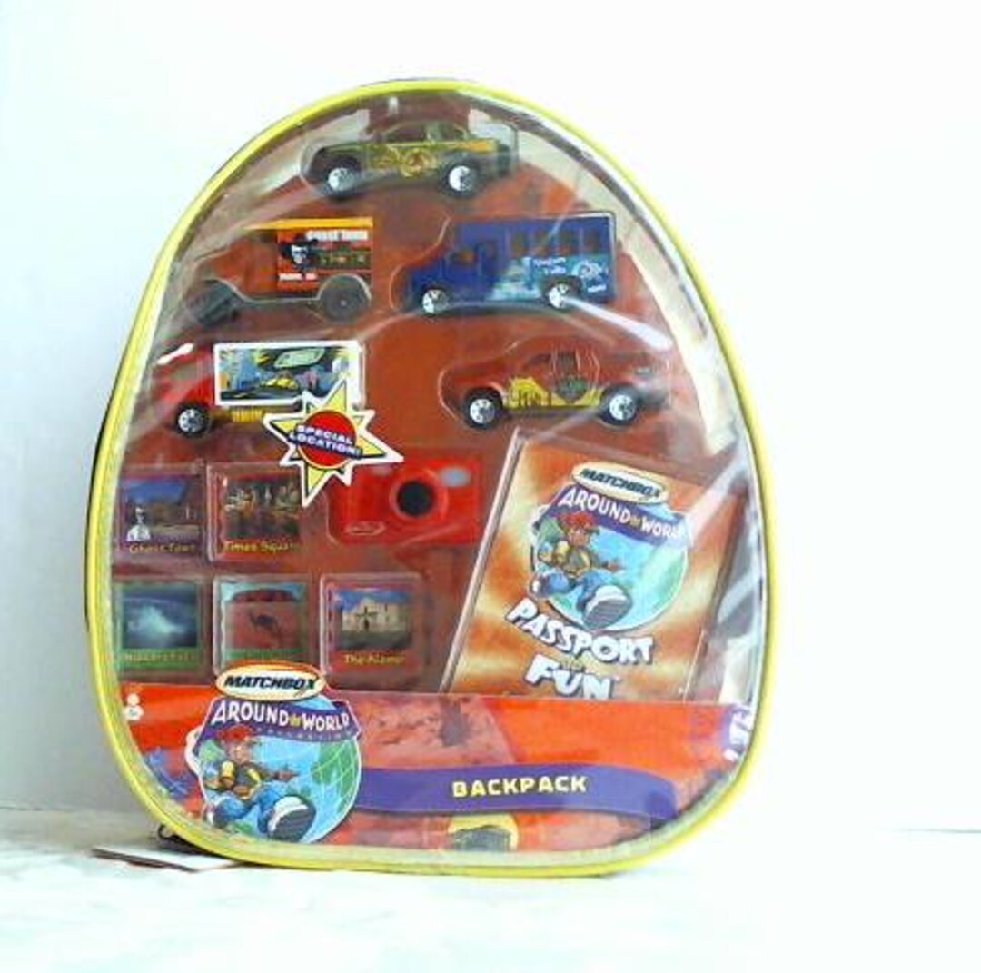 VINTAGE Matchbox Around the World Collection Passport to Fun Backpack ...
