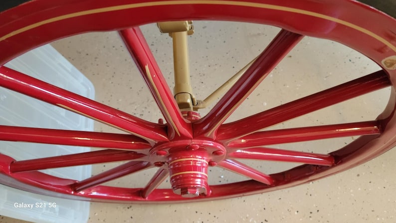 Miniature Horse Drawn Surrey Beige Vinyl Top W/red Fringe/2-seater 5/8 ...