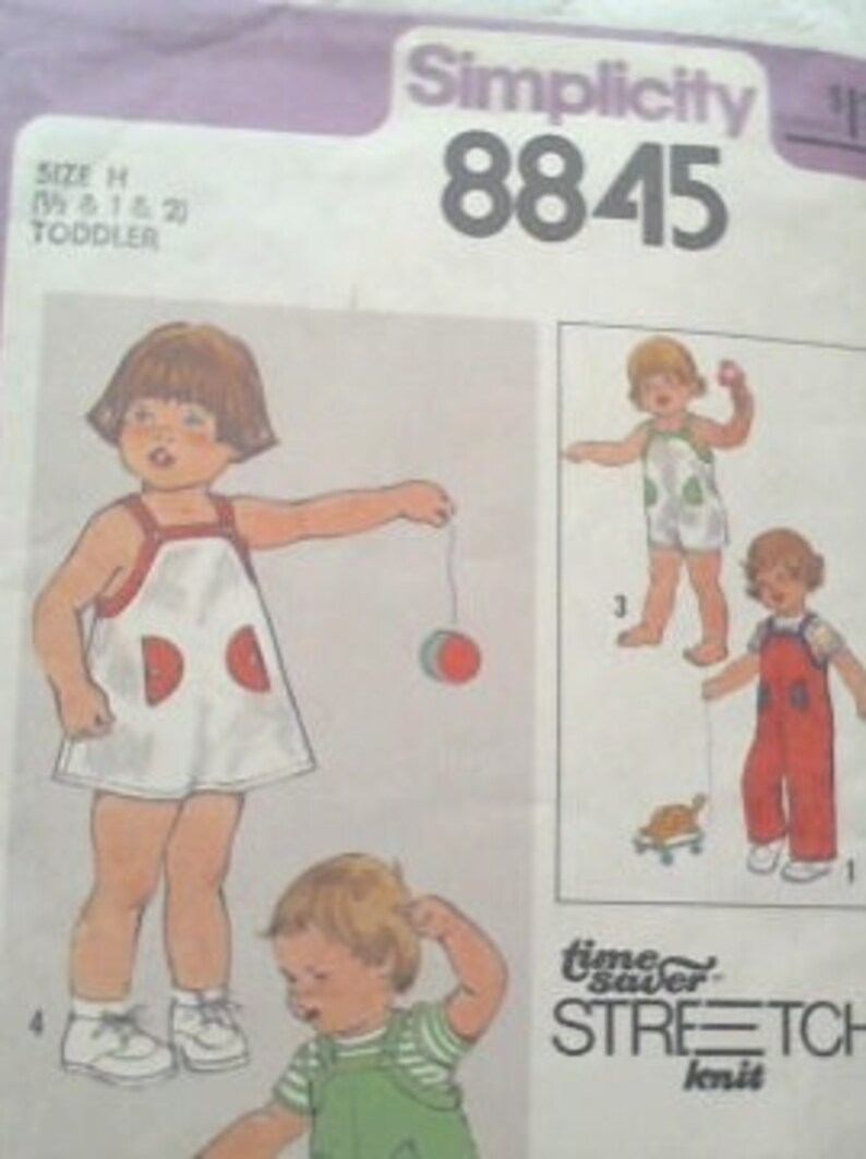 VINTAGE Cute Toddlers' Sewing Patterns lot of 2/simplicity 6418 Size 1 ...