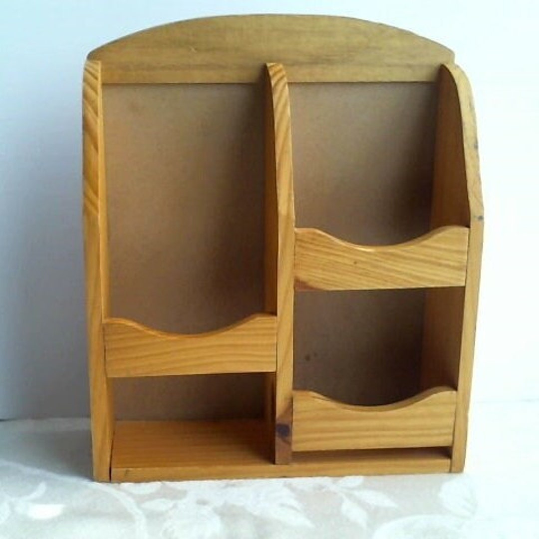 Vintage Wooden Display Shelf/freestanding Tabletop Shelf/three Section ...