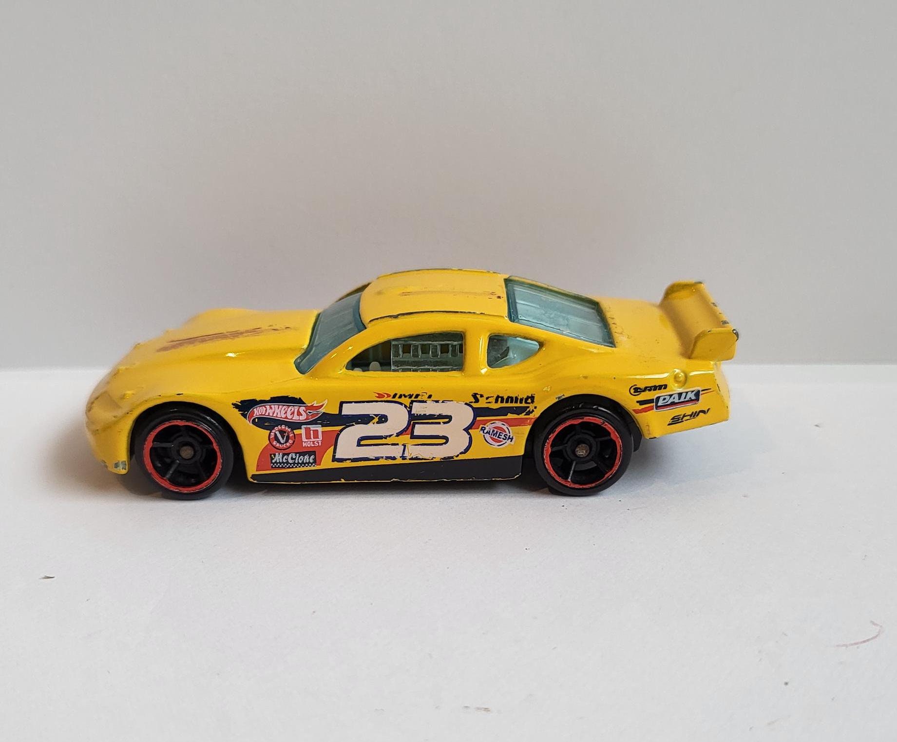 Hot Wheels 2008 Circle Tracker Yellow Track Aces #23 Red Rims Stock Car ...