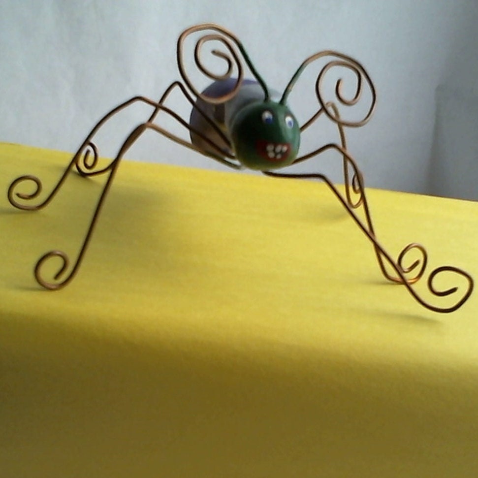VINTAGE COPPER Insect ART Sculpture/six Legs Two Antennas/insect ...