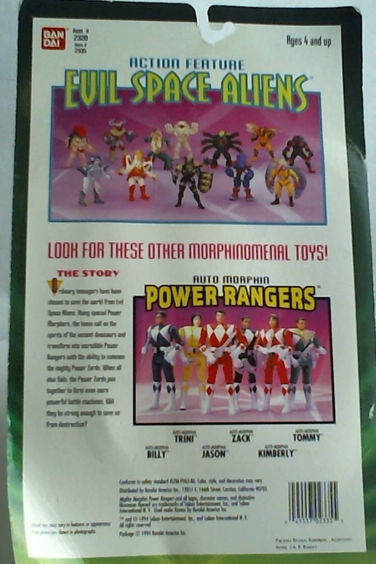 VINTAGE MIGHTY MORPHIN Power Rangers/evil Space Aliens/slicing Horns ...