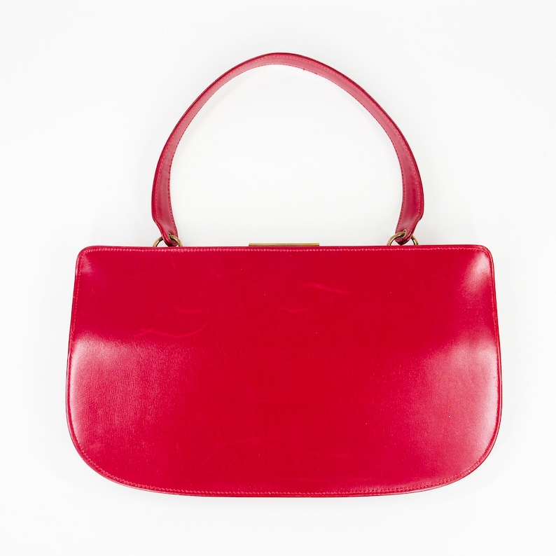 Dofan France Red Genuine Leather Bag Top Handle Handbag With Matching ...