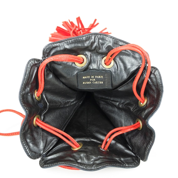 Vintage Genuine Leather Reticule Made in Paris France… - Gem