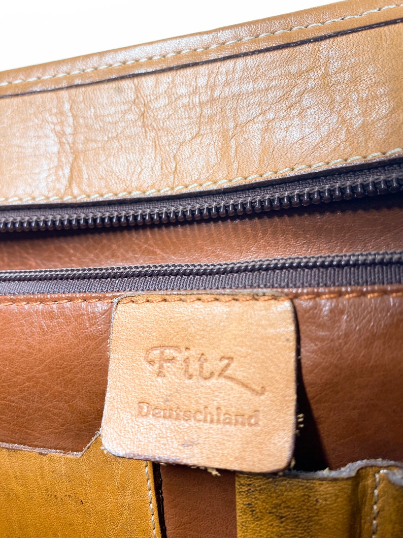 Fitz Deutschland German Vintage 50s 60s Brown Men's Pouch Pebbled ...