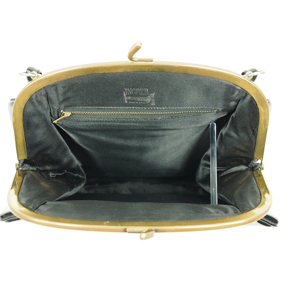 Vintage 50s Black Patent Top Handle Bag by Ingber: ha… - Gem