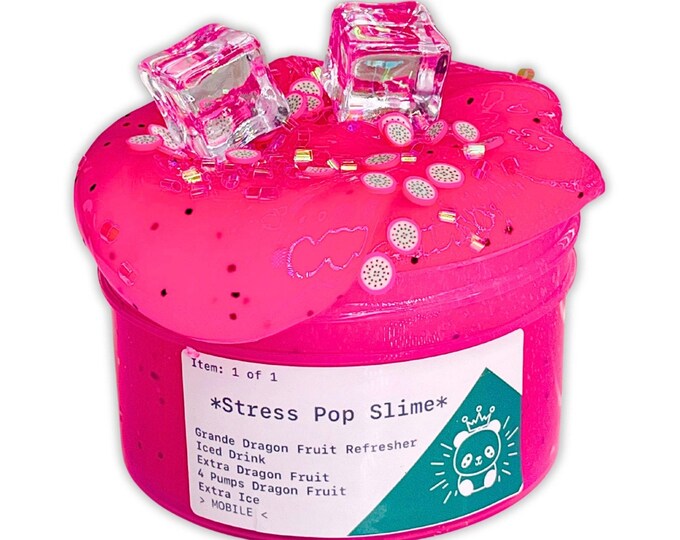 Starbucks Inspired Dragon Fruit Refresher Slime | Scented Slime | Pink ...