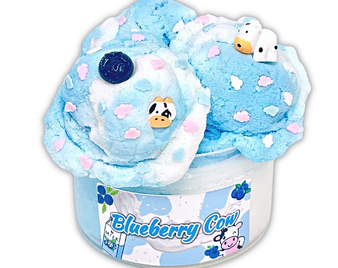 Blueberry Cow Ice Cream Scented Cloud Slime Blueberry Milk Slime Stress ...