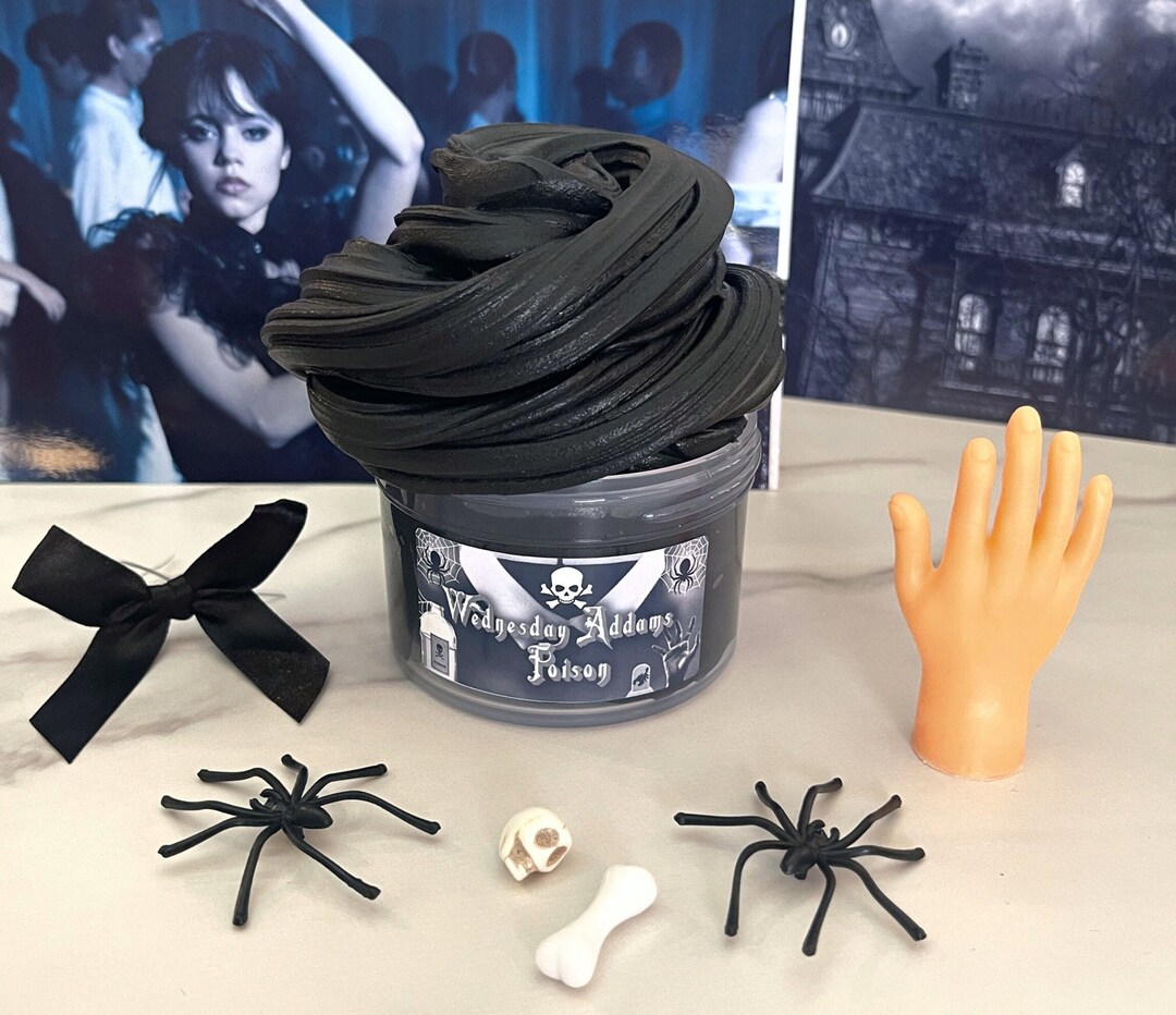 WEDNESDAY Addams Scented Black Butter Scented Slime Netflix - Etsy