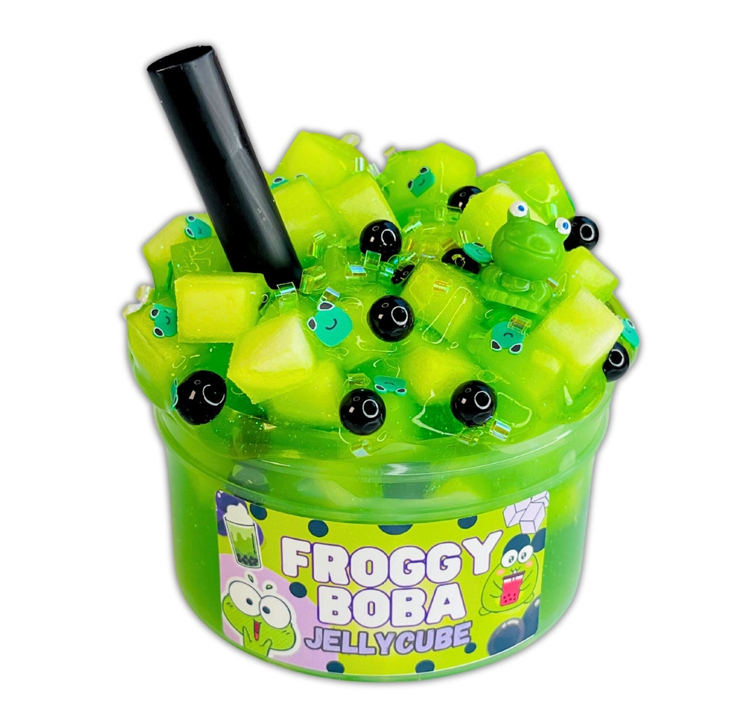 Froggy Boba Jelly Cube Slime | Scented Slime | Stress Pop Slime | Foam ...