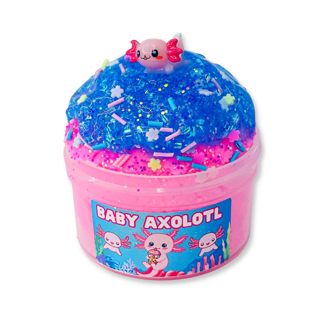 BABY AXOLOTL Slime Icee Fluff Slime Kit With Axolotl Charm Scented Like ...