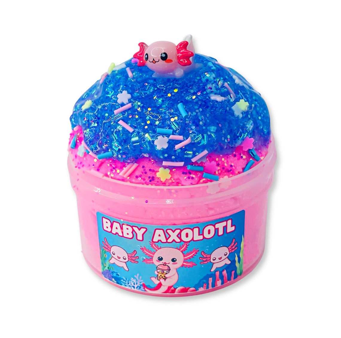 BABY AXOLOTL Slime Icee Fluff Slime Kit With Axolotl Charm Scented Like ...
