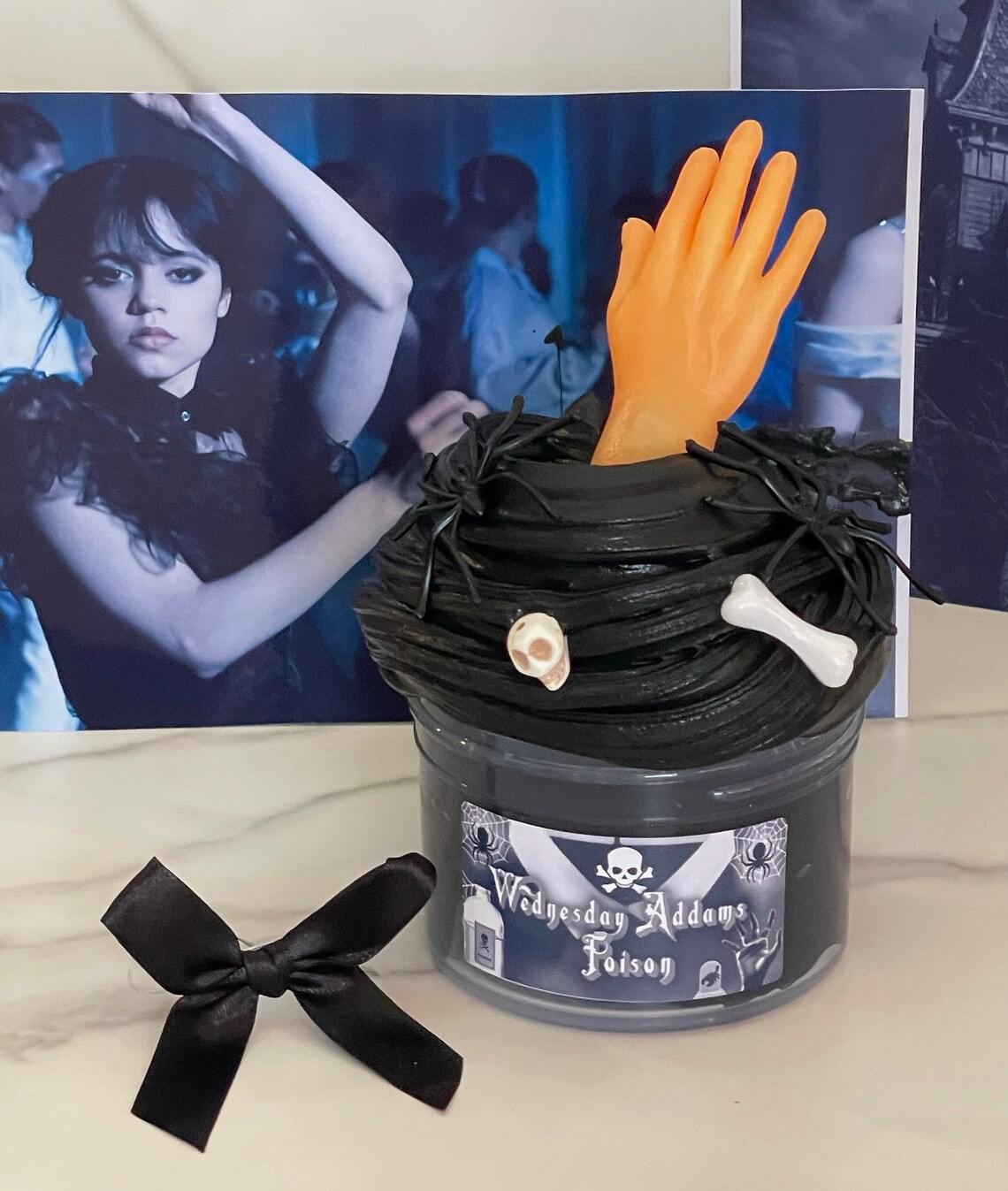 WEDNESDAY Addams Scented Black Butter Scented Slime Netflix - Etsy