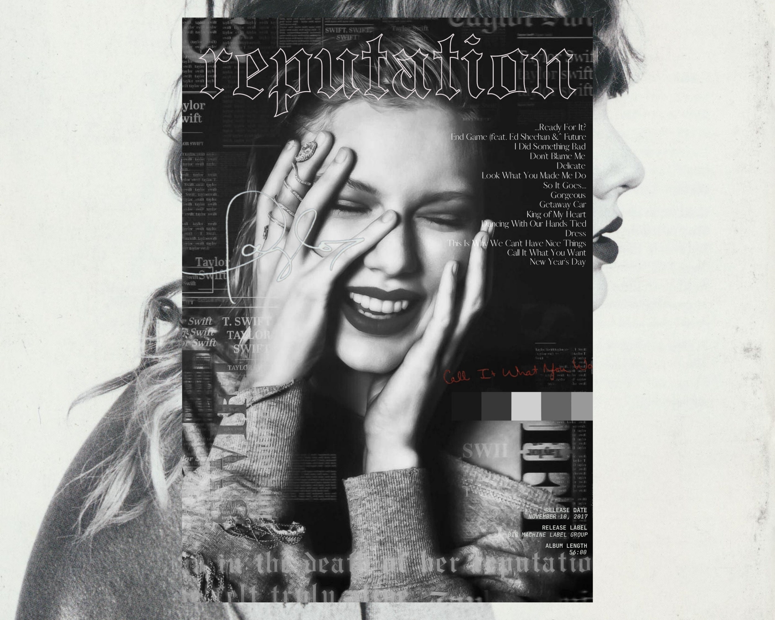 Taylor Swift | Reputation Album Poster | - Etsy