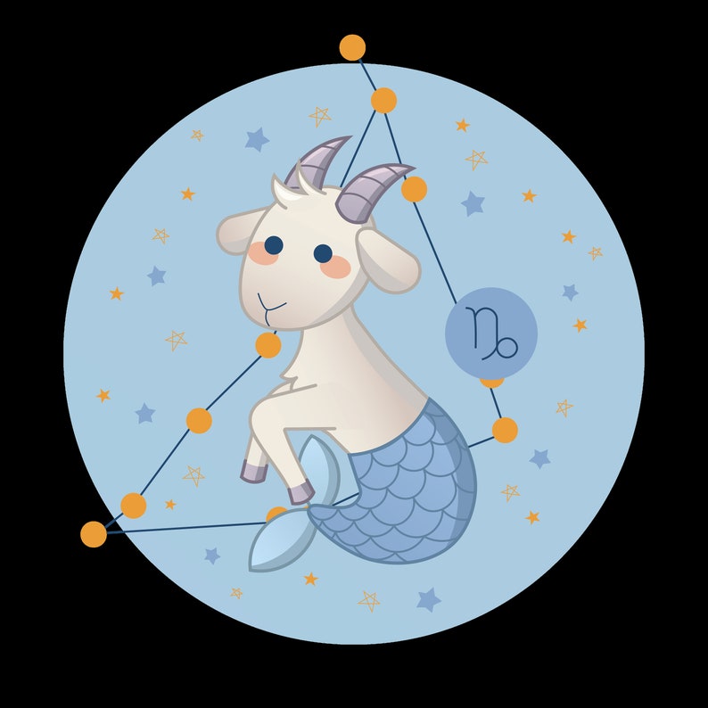 Capricorn Sticker | Zodiac Sticker | Sea Goat Sticker | Astrological ...