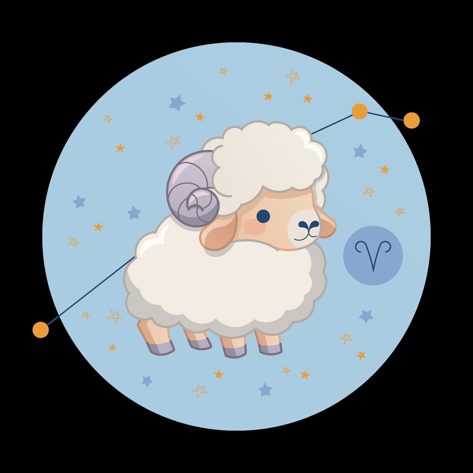 Aries Sticker Zodiac Sticker Ram Sticker Astrological Sign iPhone ...