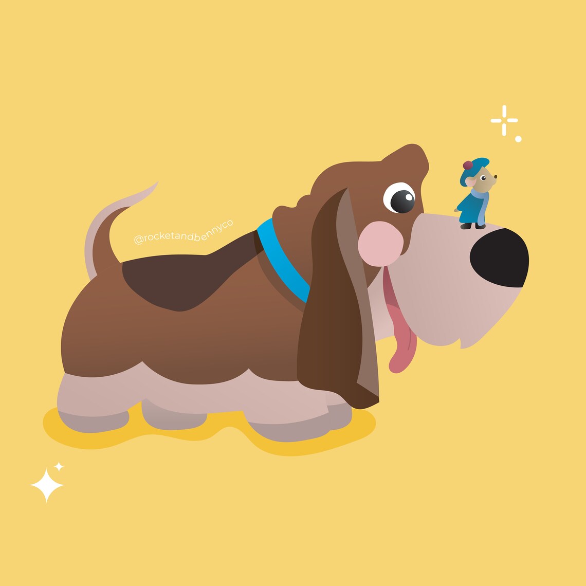 Detective Dog Sticker | Basset Hound Sticker | Toby Sticker | the Great ...
