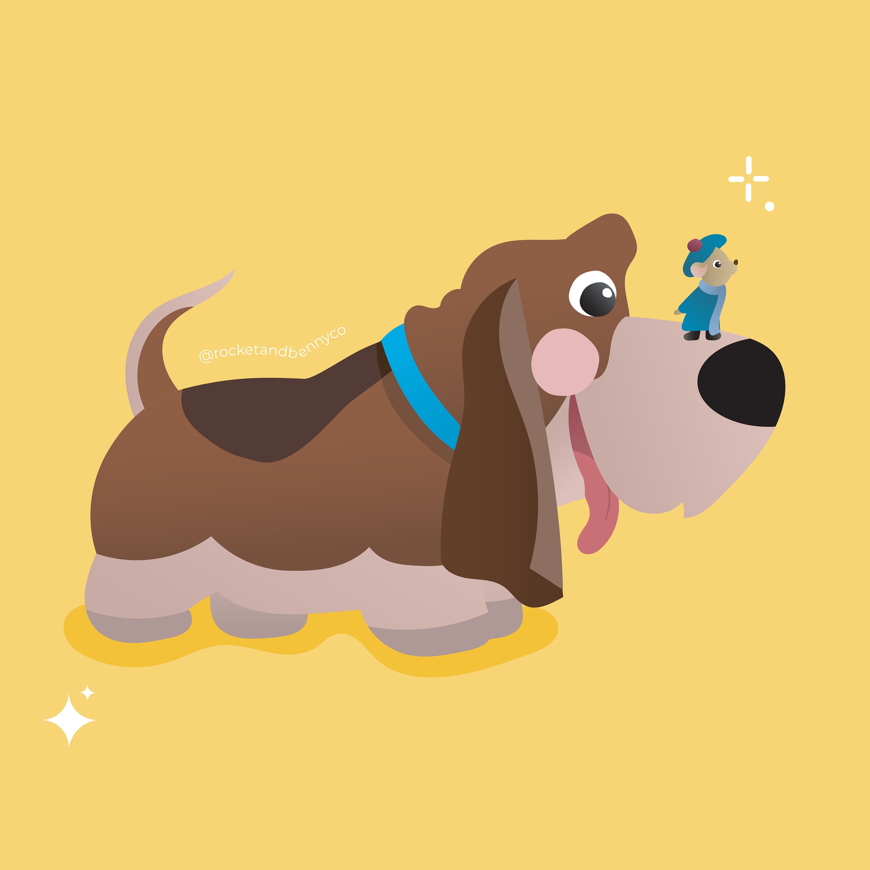 Detective Dog Sticker | Basset Hound Sticker | Toby Sticker | the Great ...