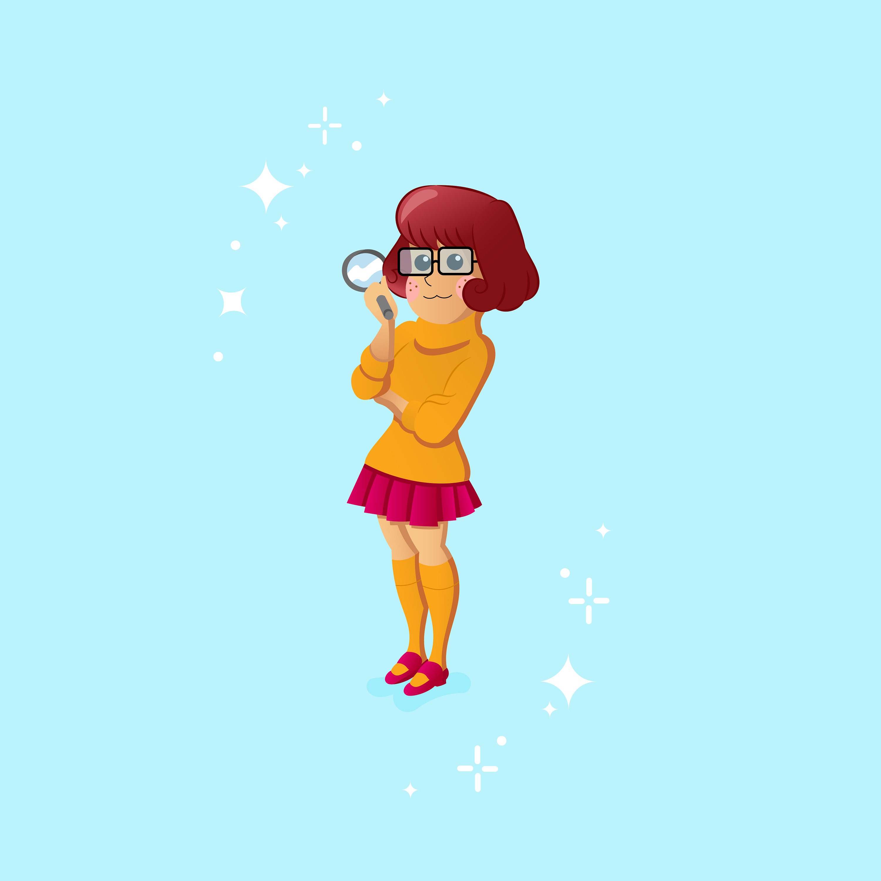 Velma Dinkley Sticker Scooby Doo Inspired Mystery Gang - Etsy