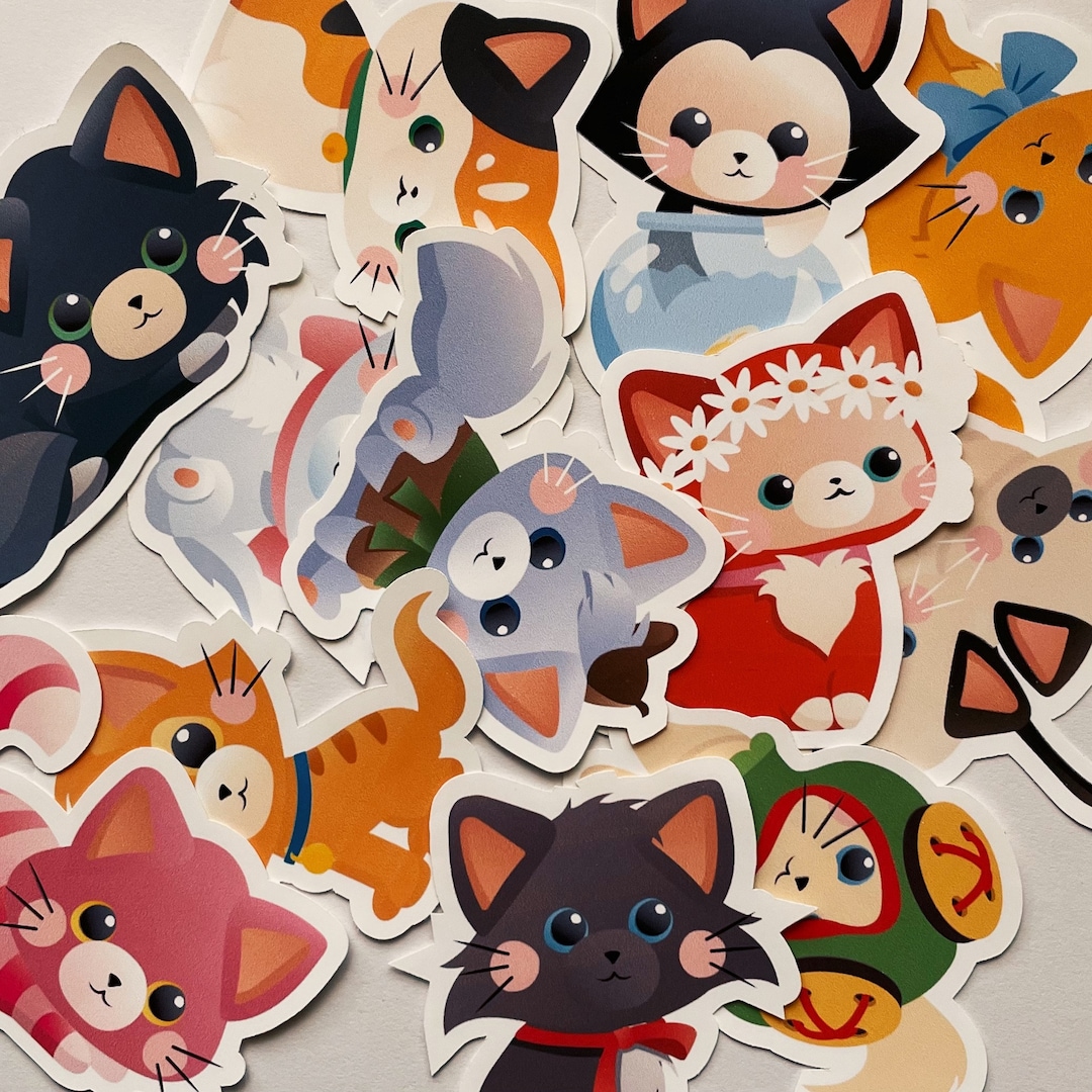 Entire Animated Cat Collection (12 Stickers) | Cat Stickers | Disney ...