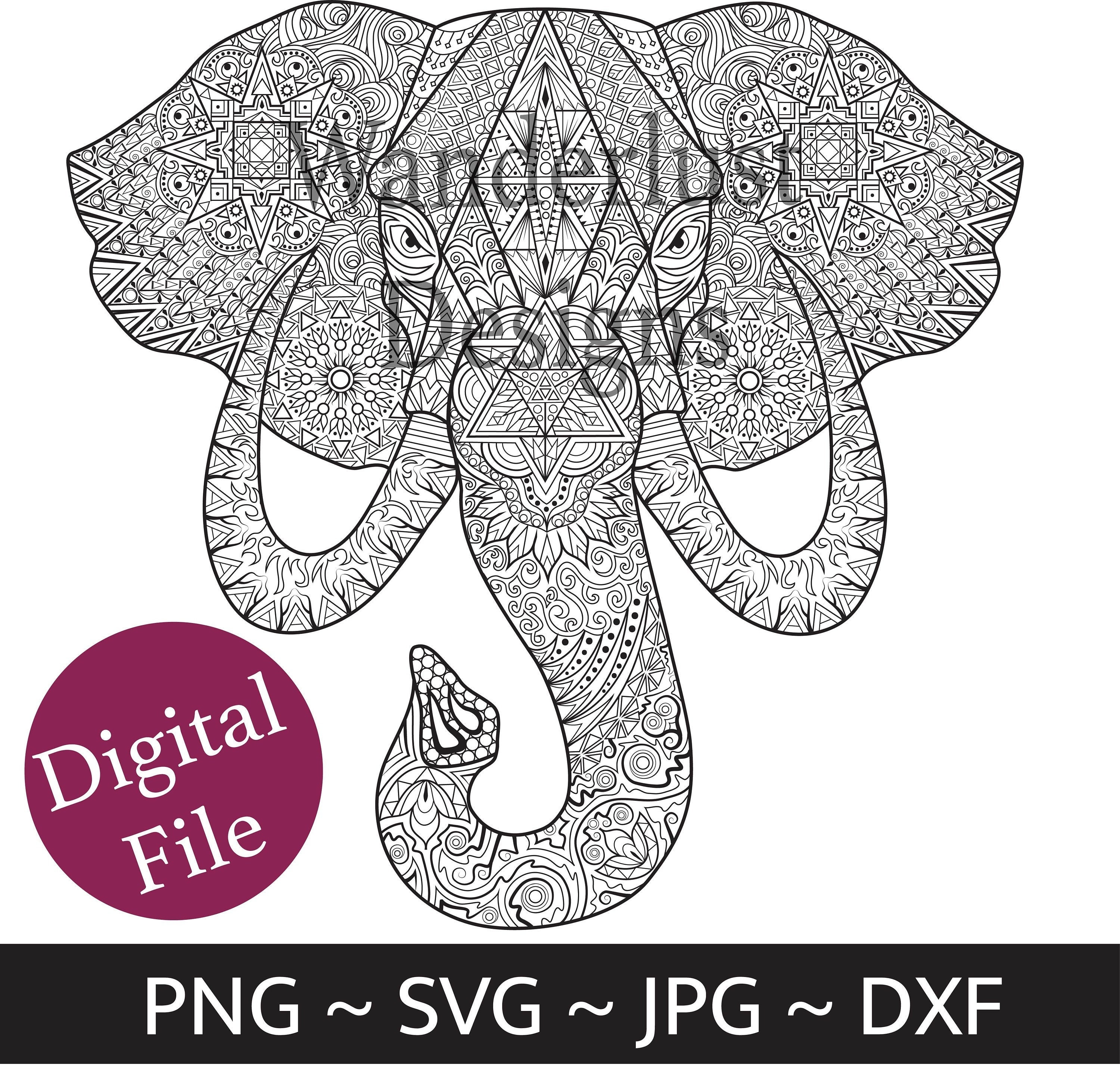 Mandala Elephant SVG, Elephant Svg, Animal Svg, Elephant Clipart, - Etsy