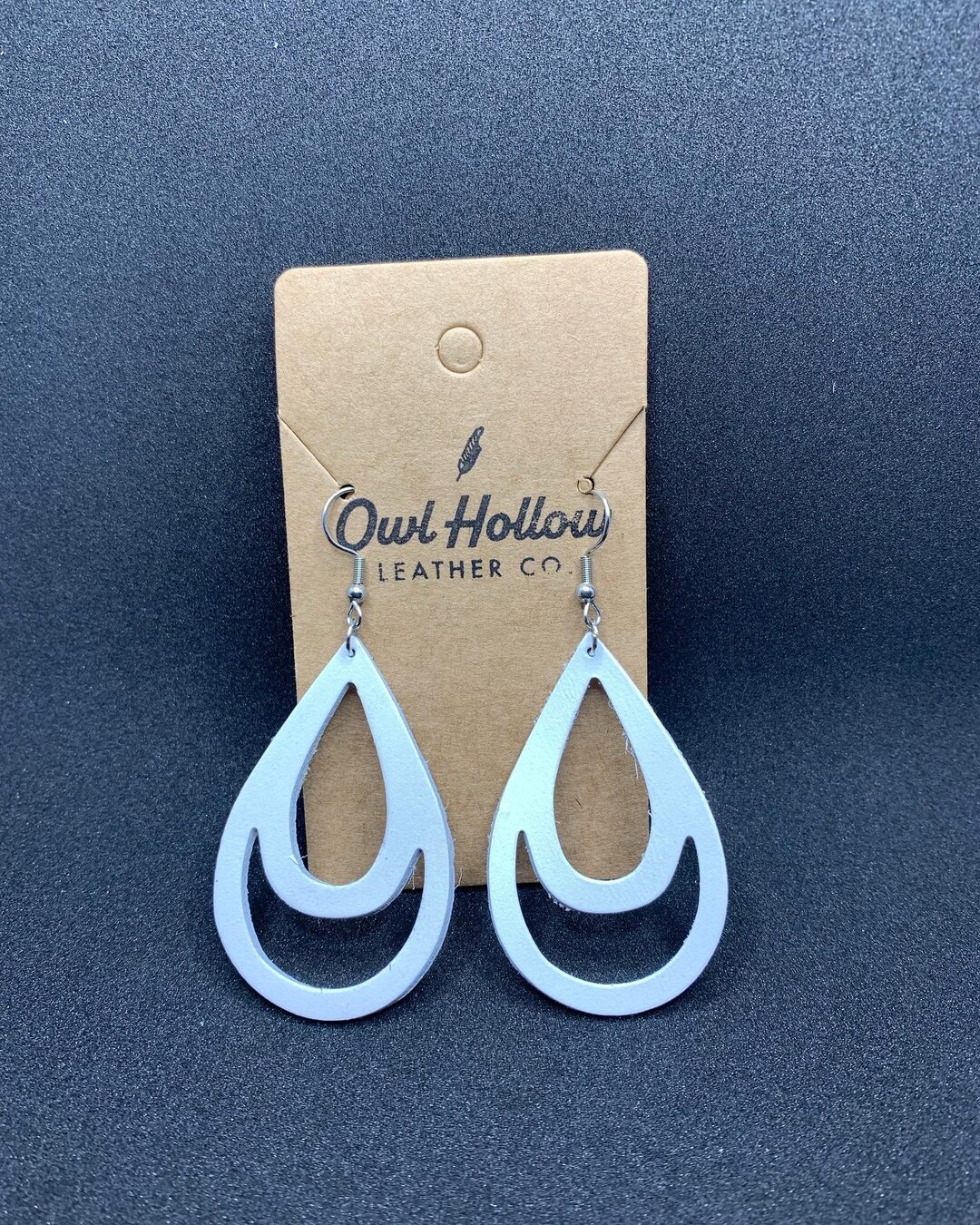 Tear Drop Earrings, Cut-out Leather Earrings, Lightweight Earrings ...