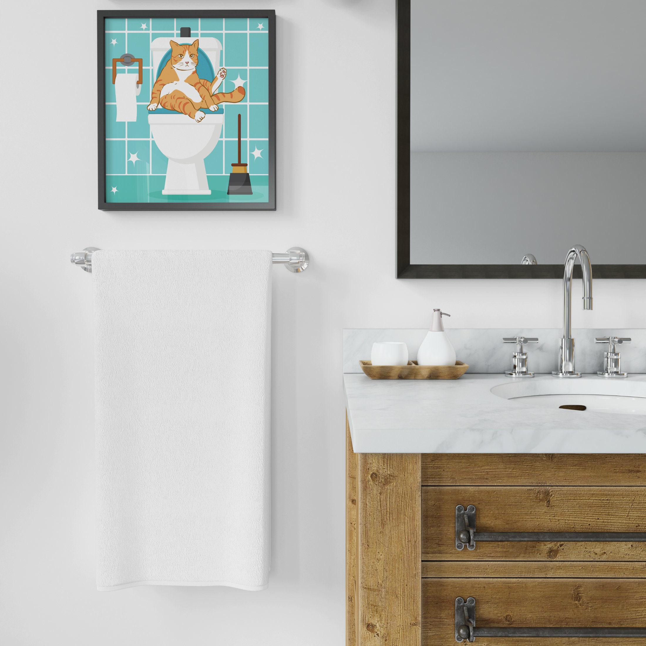 Bathroom Humor Wall Art, Cat Print, Cat Art Print, Bathroom Wall Art ...