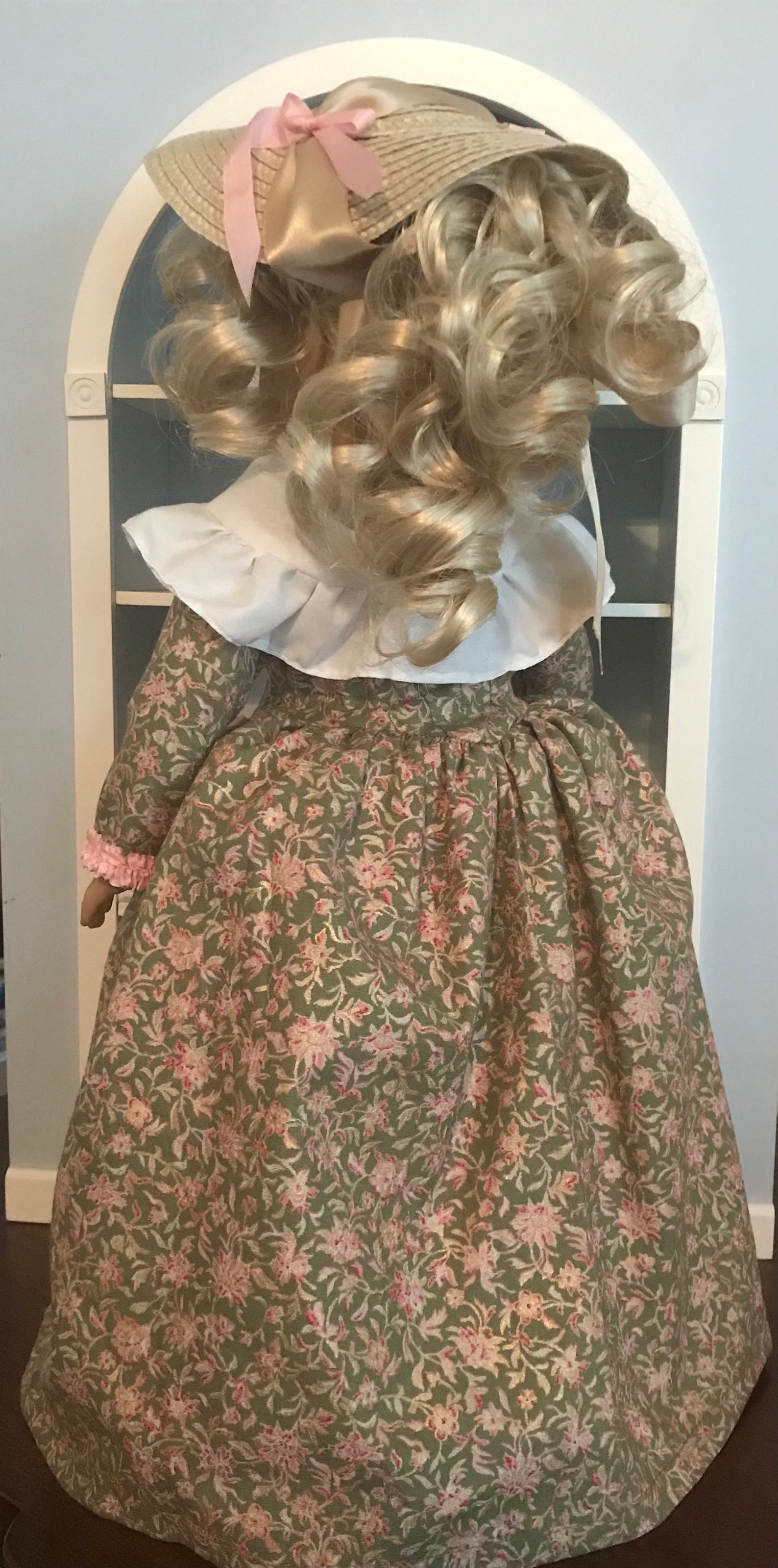 1780s Robe A L’ Anglaise for 18” Dolls, Green and Pink Spring Ensemble ...