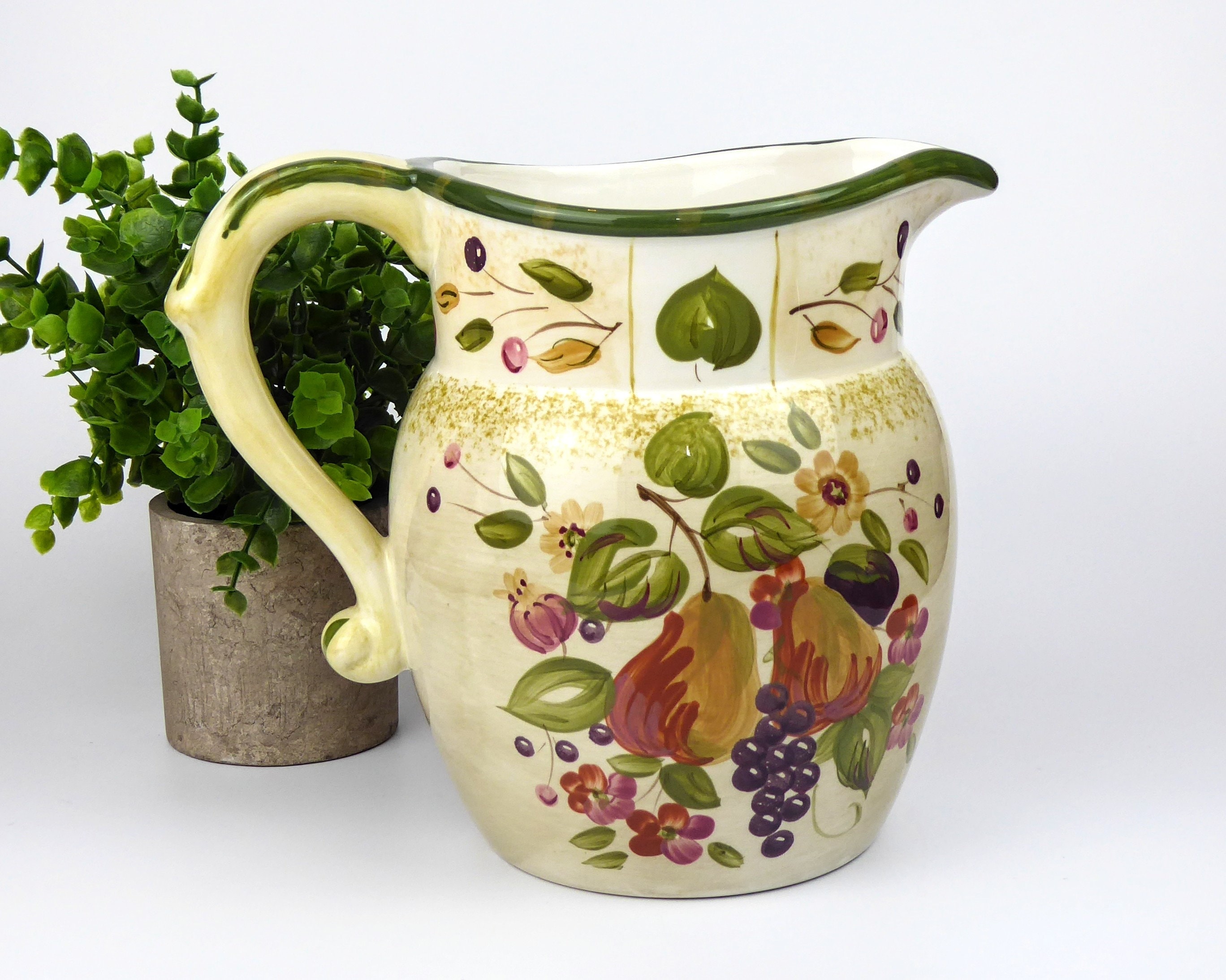 La Toscana Hand Painted Ceramic Pitcher Pamela Gladding for - Etsy