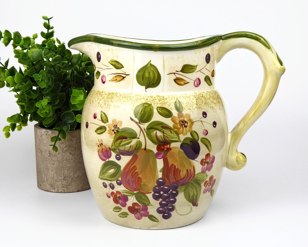 La Toscana Hand Painted Ceramic Pitcher, Pamela Gladding for Certified ...