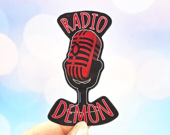 On Air Sticker Alastor, Creepy Goth Vibes, Demonic Has-been, Retro Hell ...