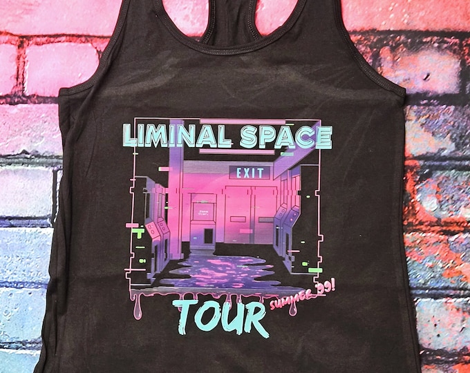Glitchy Liminal Space Tank & Tee - T-shirt, Vintage, Retro, 90s, Creepy ...